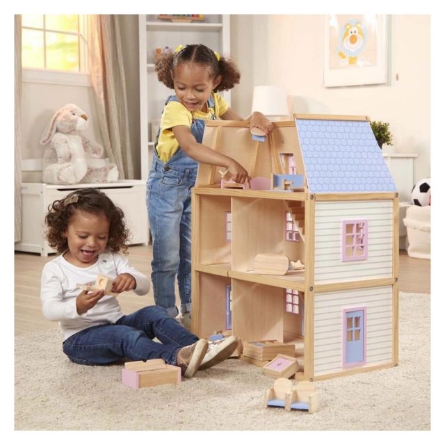 Melissa & Doug Multi-Level Wooden Doll House | Melissa And Doug Toys