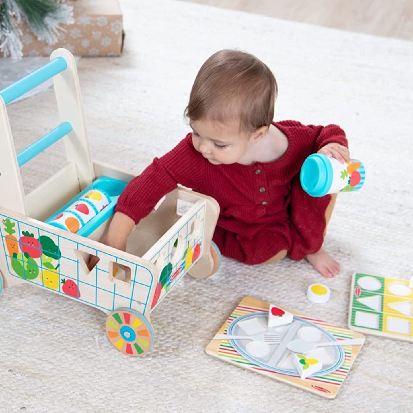 Melissa & Doug Wooden Shape Sorting Grocery Cart | Melissa And Doug Toys