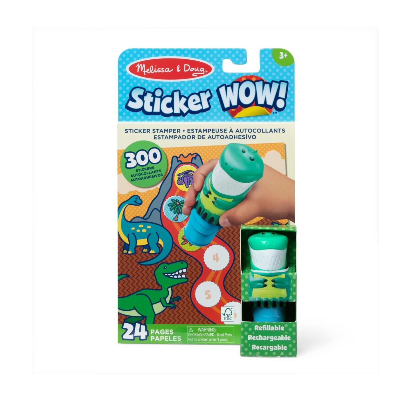 Melissa & Doug Sticker WOW! - Sticker Stamper & Activity Pad - Dinosaur ...